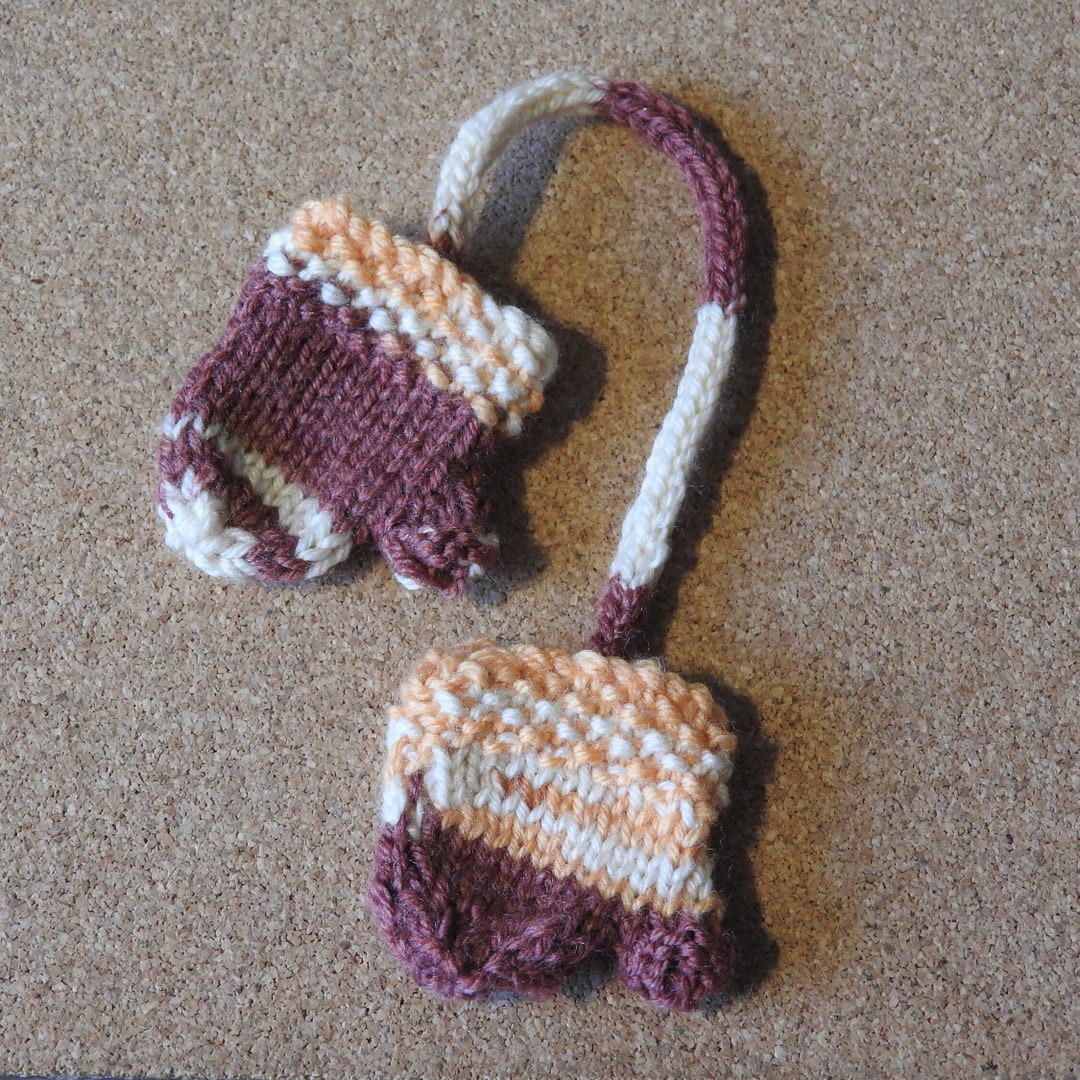 Hand Knitted, Hanging Decoration, Knitted Mismatch Gloves, Christmas ...