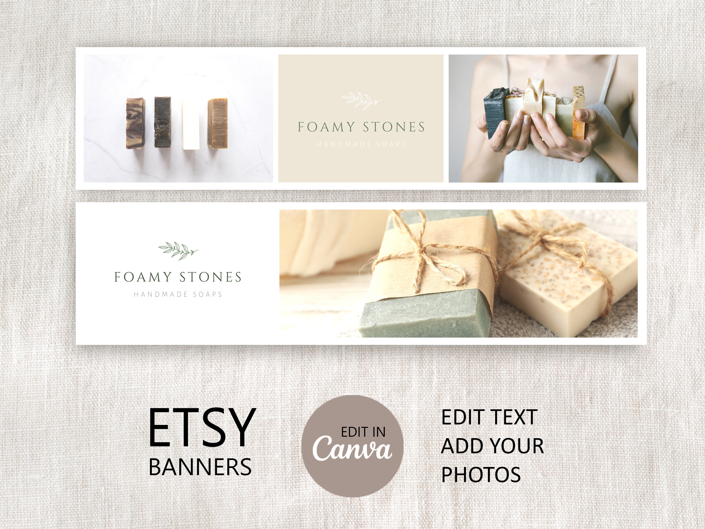 Etsy Banner Template Editable in Canva, DIY Etsy Photo Covertemplate ...