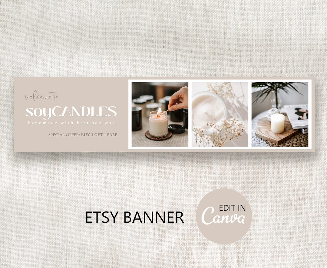 Etsy Banner Template Editable in Canva, DIY Etsy Photo Covertemplate ...
