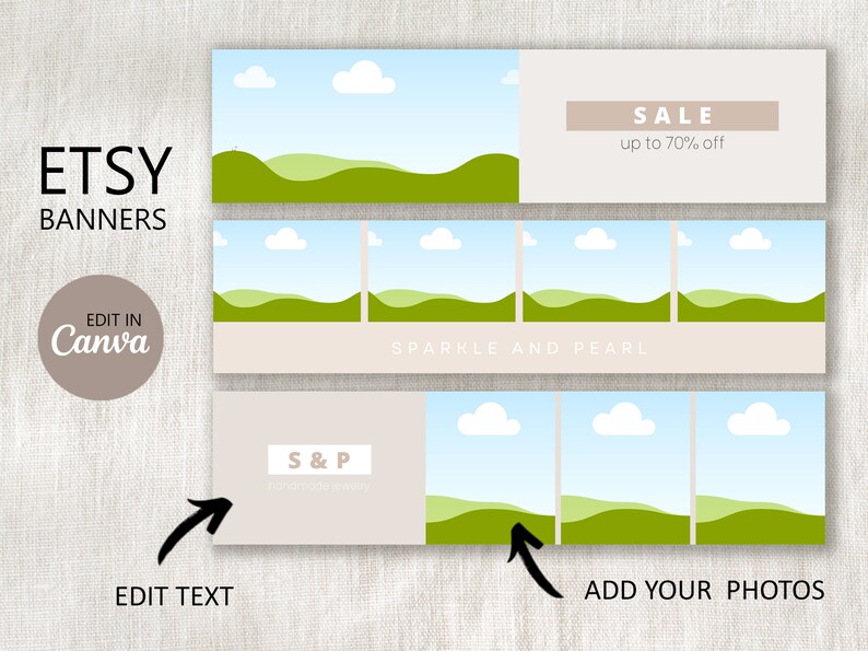 Etsy Banner Template Editable in Canva, DIY Etsy Photo Cover Template ...