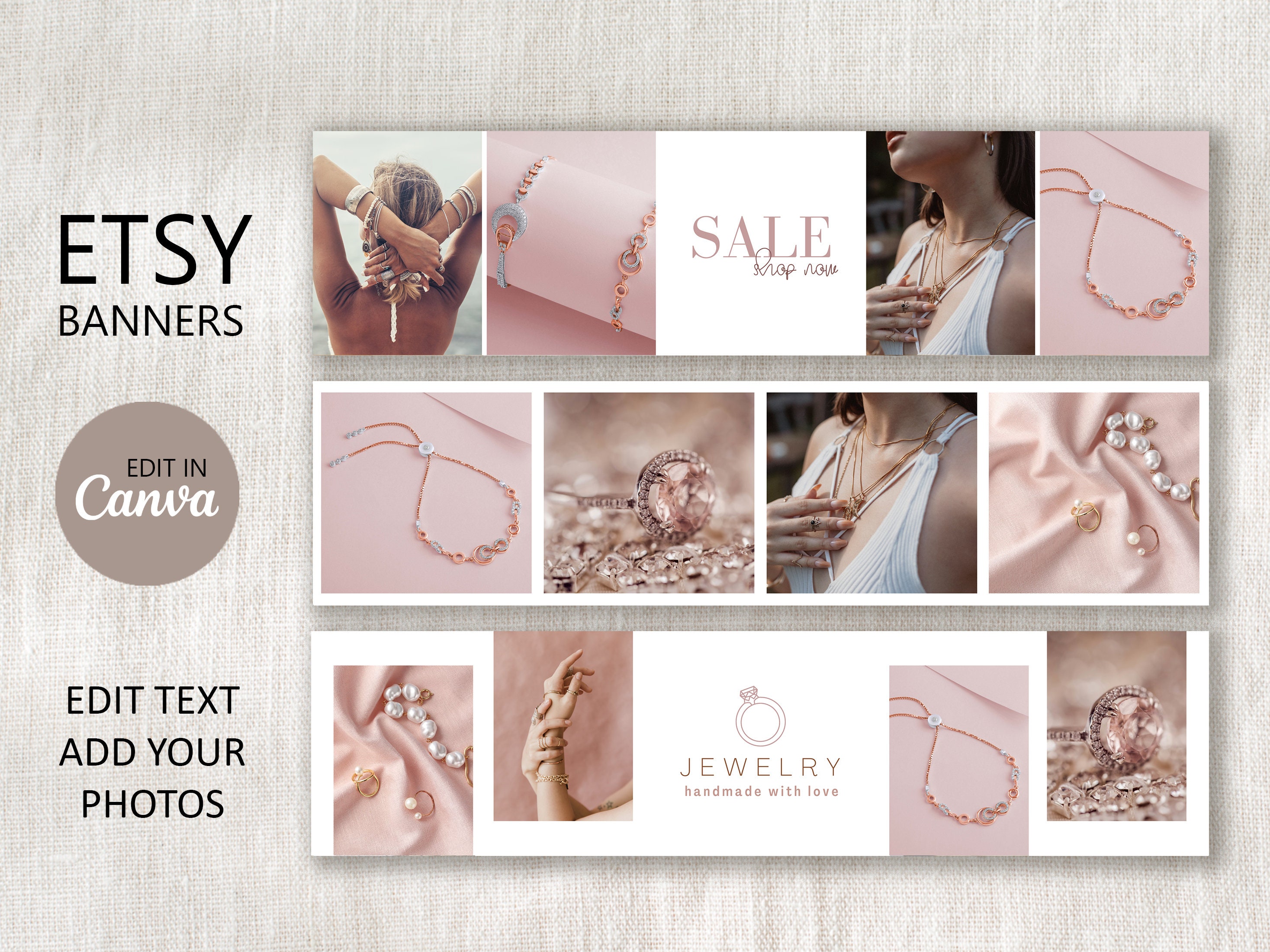 Etsy Banner Template Editable in Canva, DIY Etsy Photo Cover Template ...