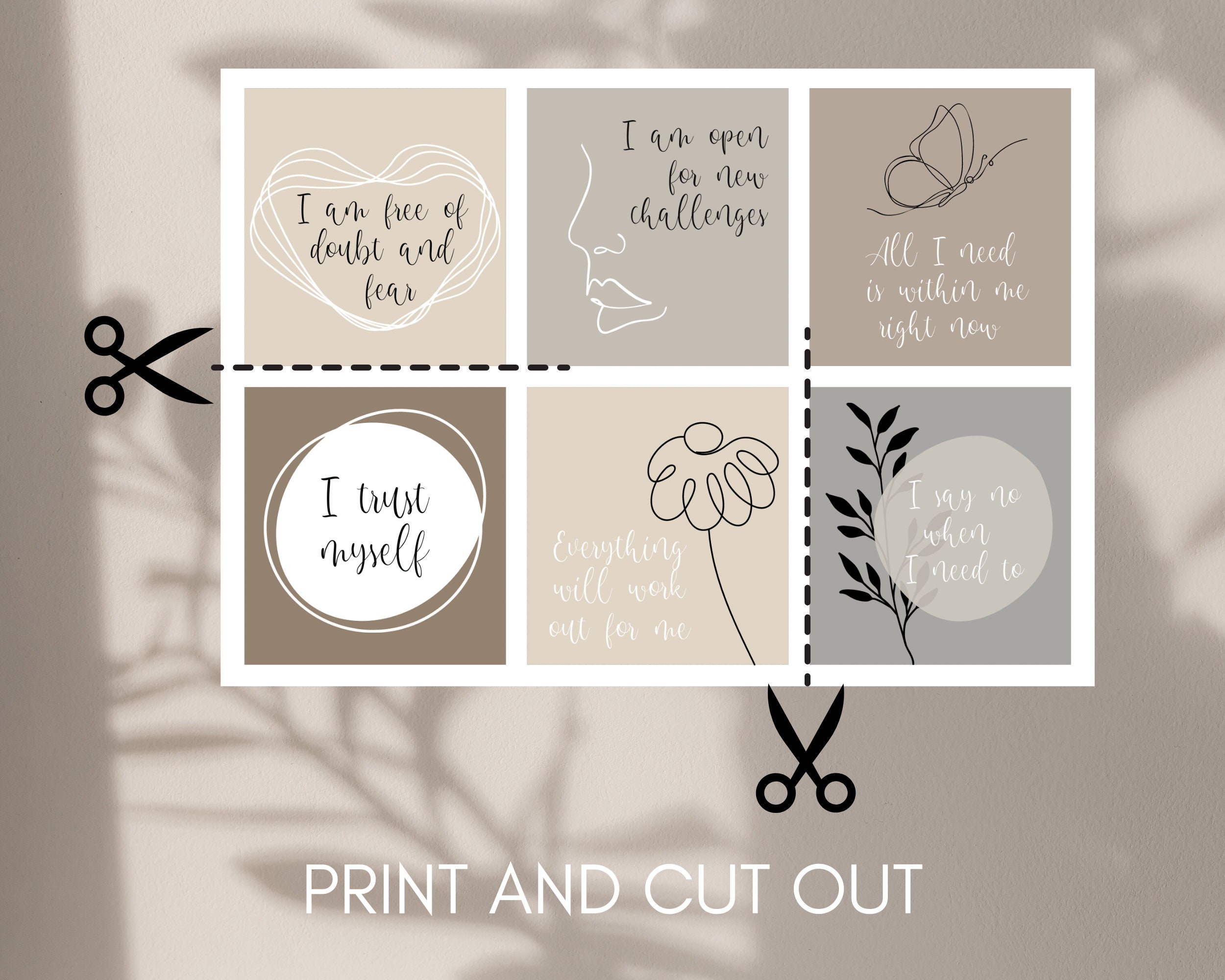 Daily Affirmation Cards, Set of 30 Printable Cards, Boho Affirmation ...