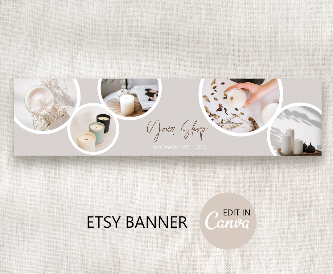 Etsy Banner Template Editable in Canva, DIY Etsy Photo Covertemplate ...