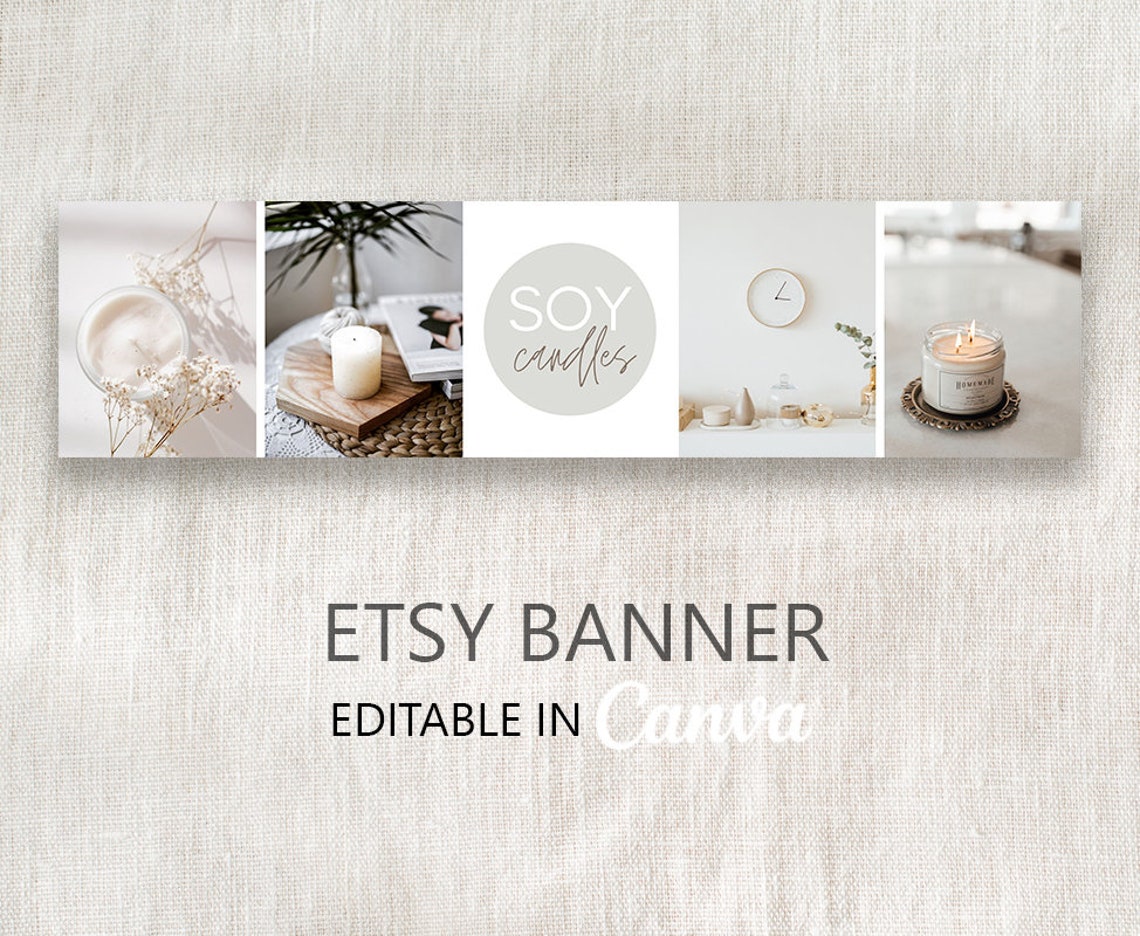 Etsy Banner Template Editable in Canva, DIY Etsy Photo Covertemplate ...