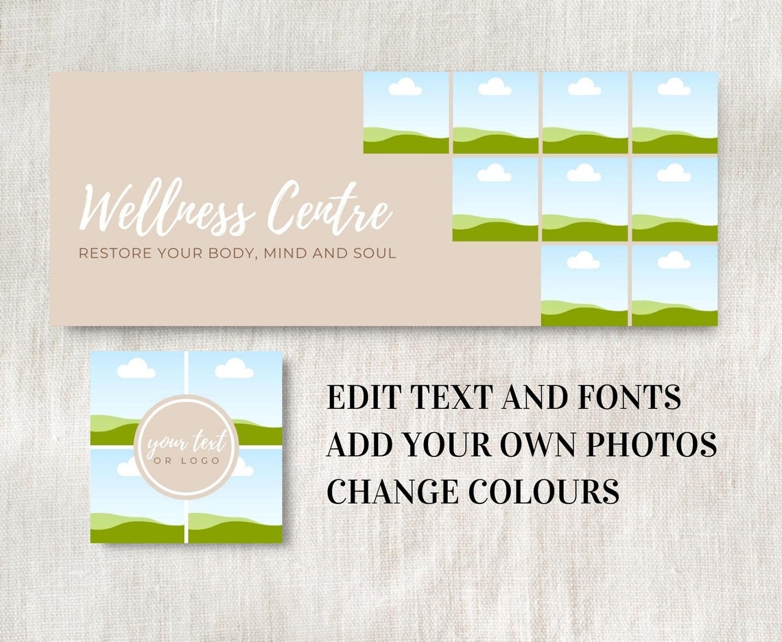 Photo Collage Facebook Banner Set With Profile Picture, Templates ...