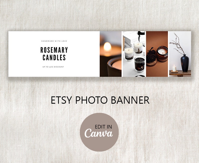 Etsy Banner Template Editable In Canva Diy Etsy Photo Covertemplate