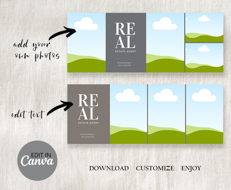 Realtor Facebook Cover Template, Modern Interior Design (canva Editable ...