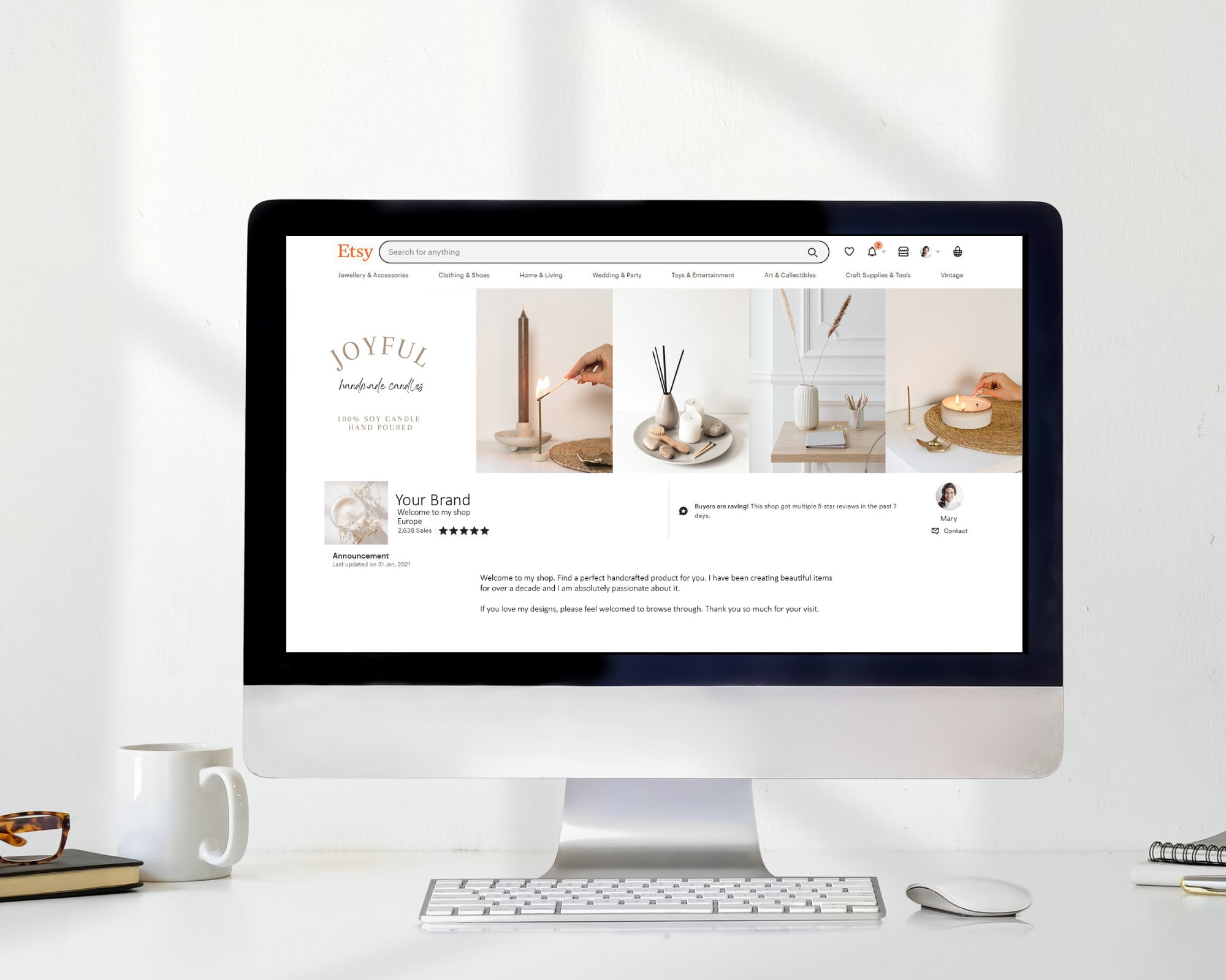 Minimalistic Etsy Banner Template, DIY Etsy Photo Covertemplate ...