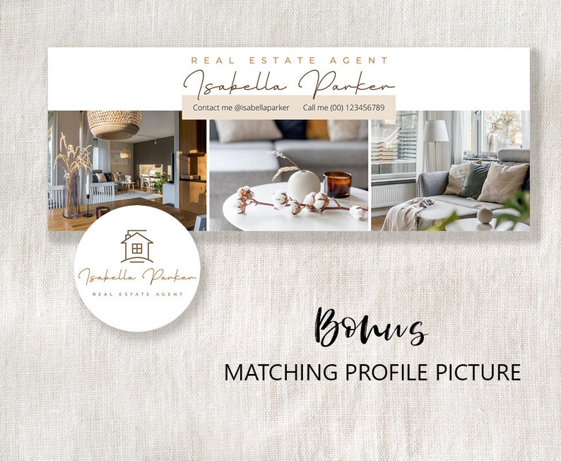 Realtor Facebook Cover Template Editable in Canva, Real Estate Agent ...