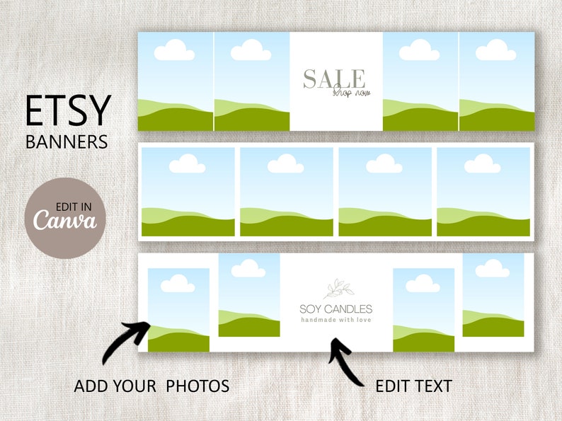 Etsy Banner Template Editable in Canva, DIY Etsy Photo Cover Template ...