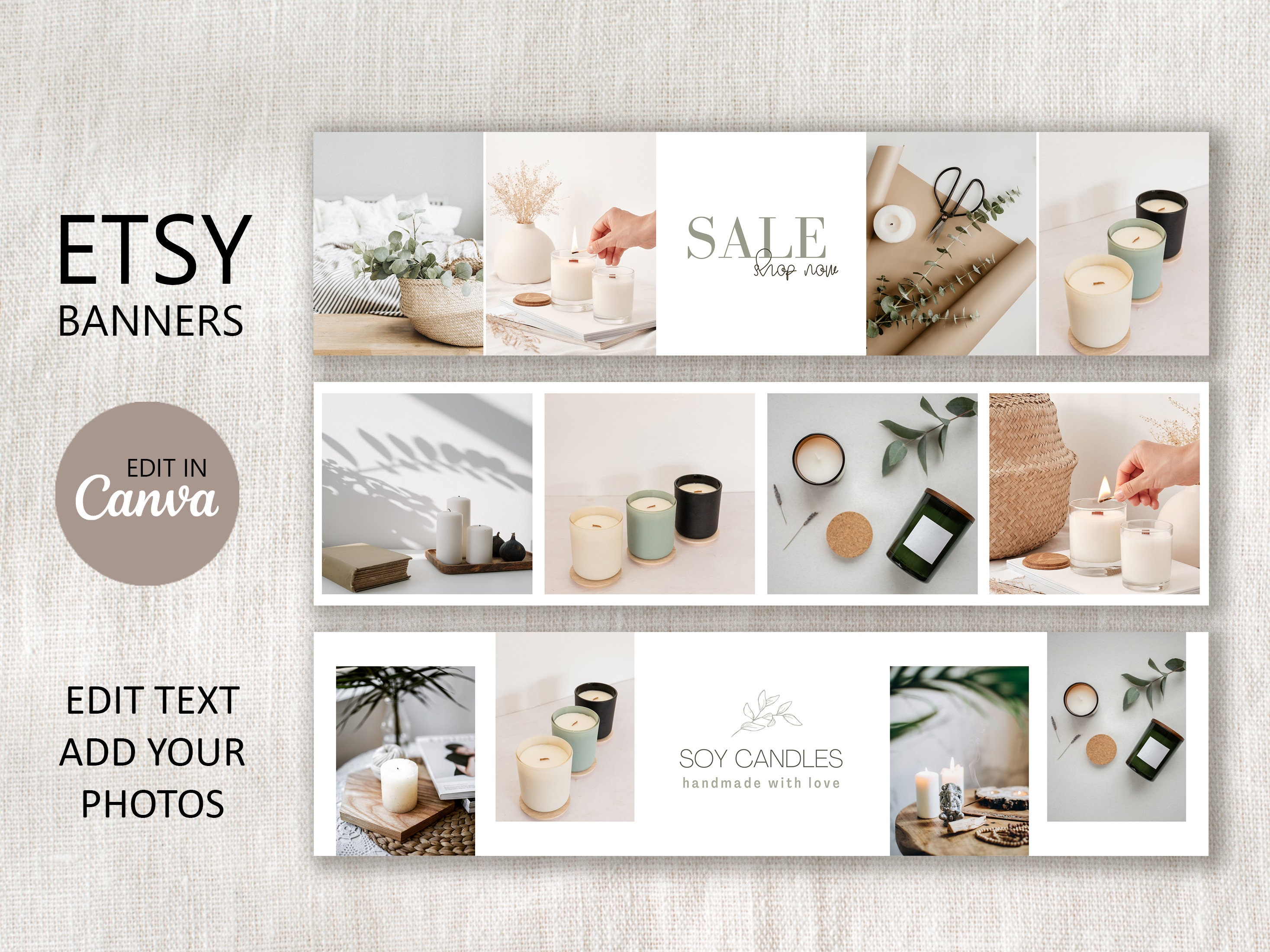 Etsy Banner Template Editable In Canva DIY Etsy Photo Cover Etsy
