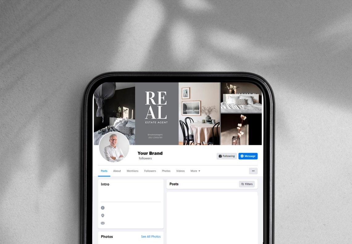 Realtor Facebook Cover Template Editable in Canva, Real Estate Agent ...