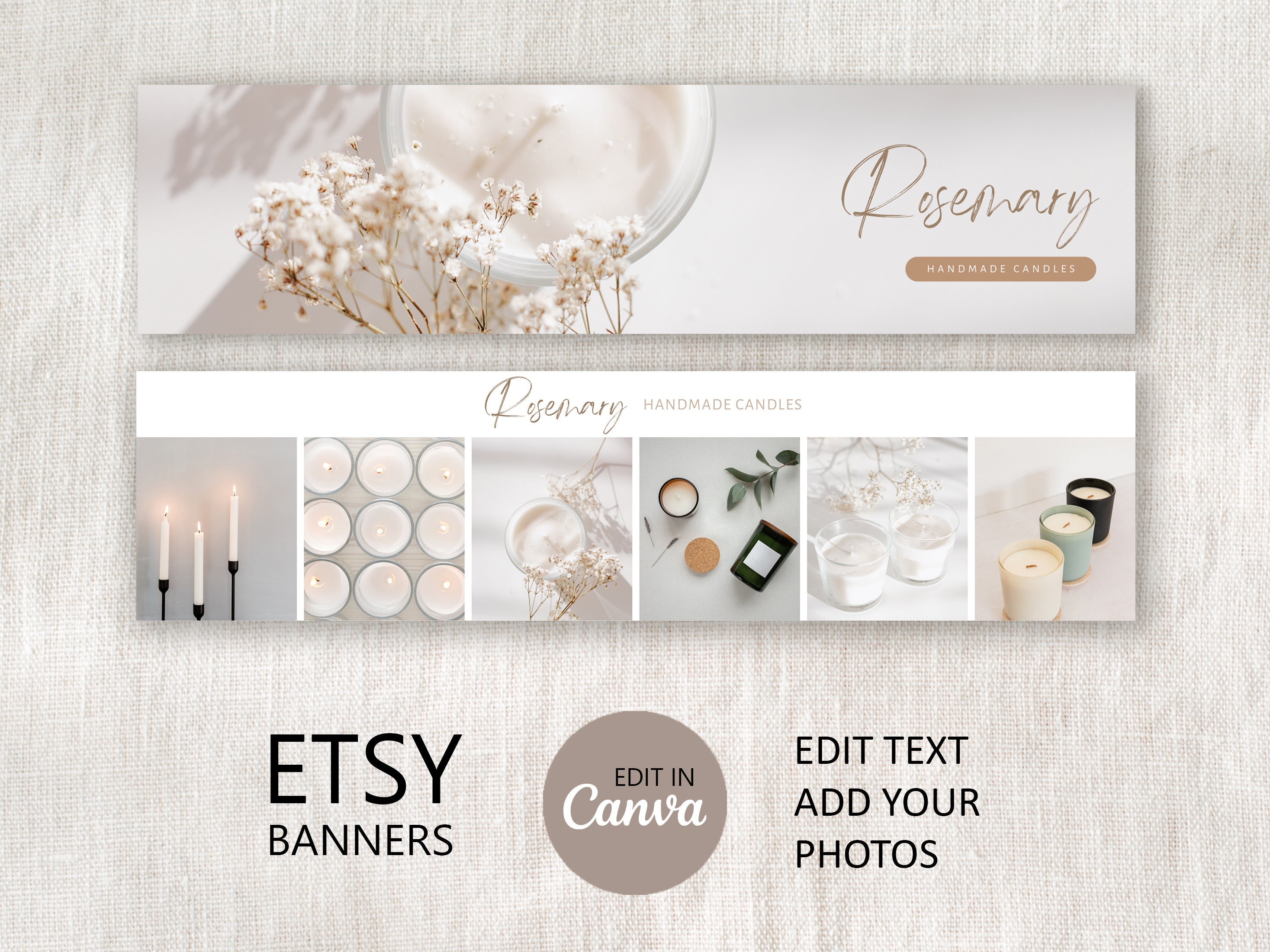 Etsy Banner Template Editable in Canva, DIY Etsy Photo Covertemplate ...