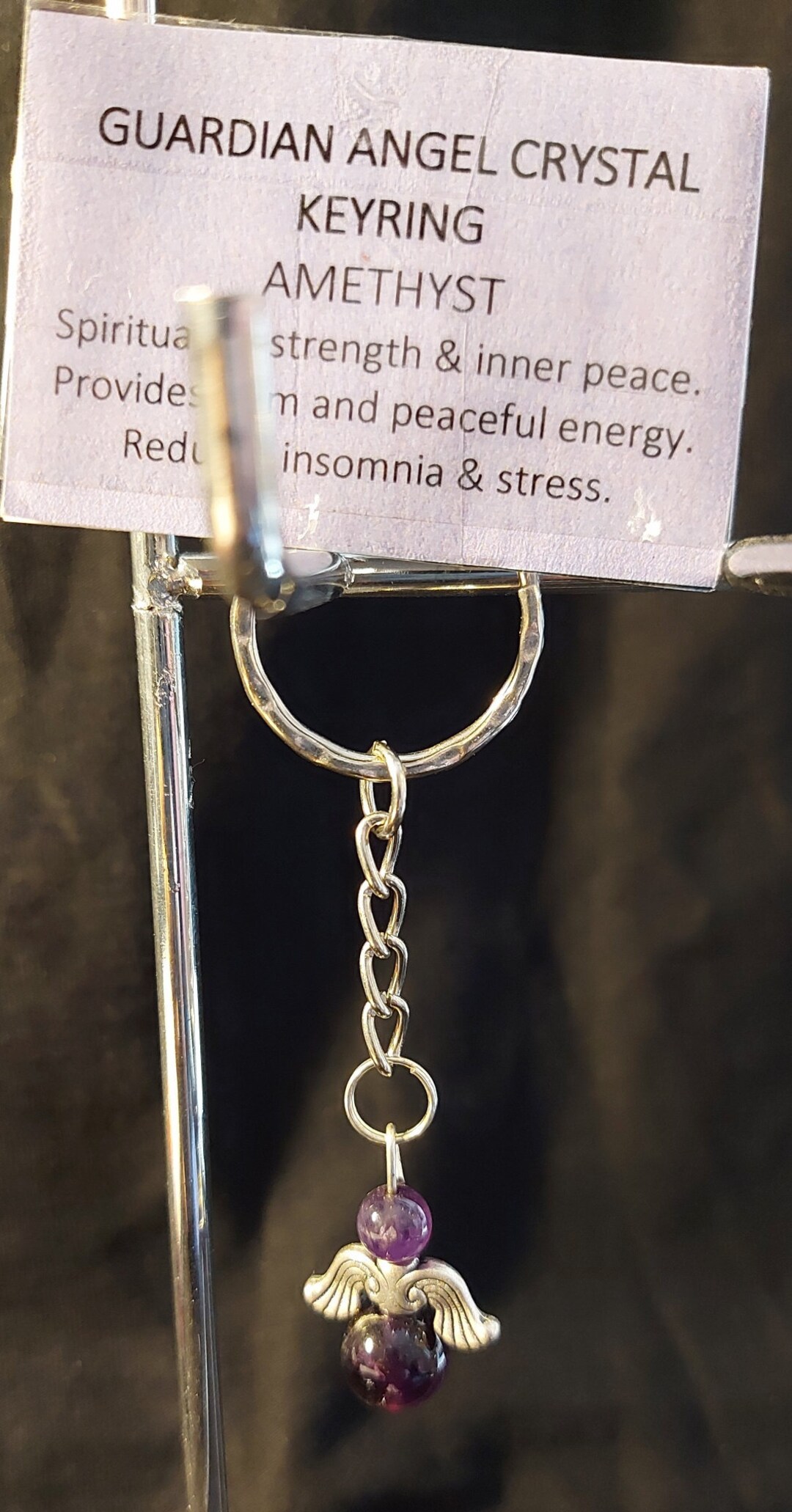 Guardian Angel Amethyst Crystal Keyring Hand Made Purple - Etsy UK