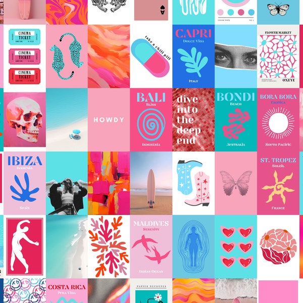 Red Wall Collage Kit - Etsy