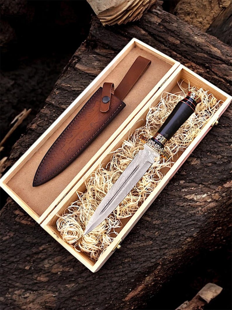 Hand Forged Damascus Steel Athame Dagger | Pagan Ritual Knife With ...