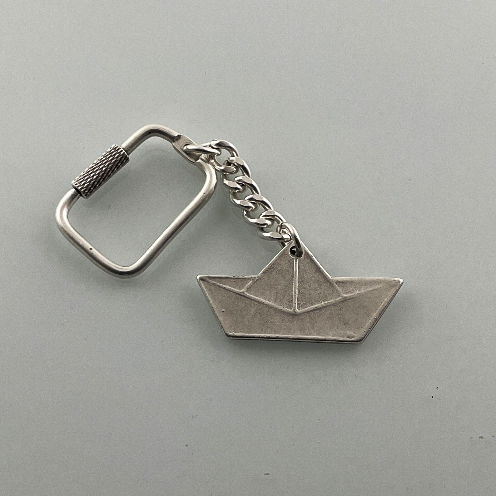 Silver Plated Paper Boat Keychain Unique Nautical Metal Accessory - Etsy