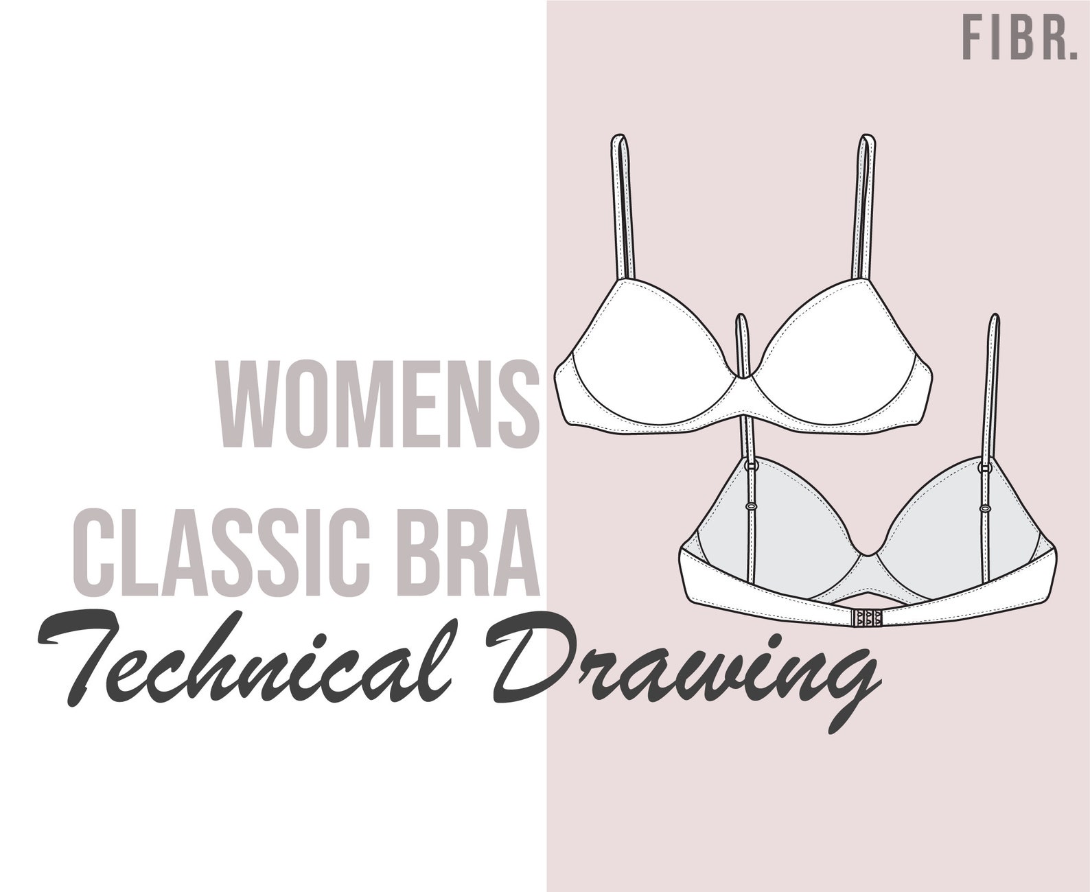 Women's Bra Technical Drawing - Fashion Flat - Etsy