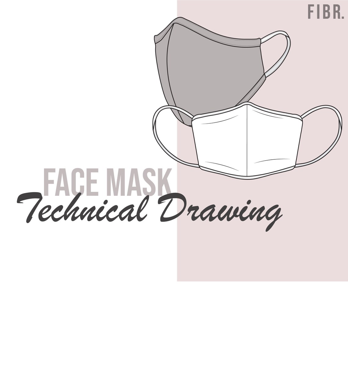 Face Mask Technical Drawing - Face Mask Template - Etsy