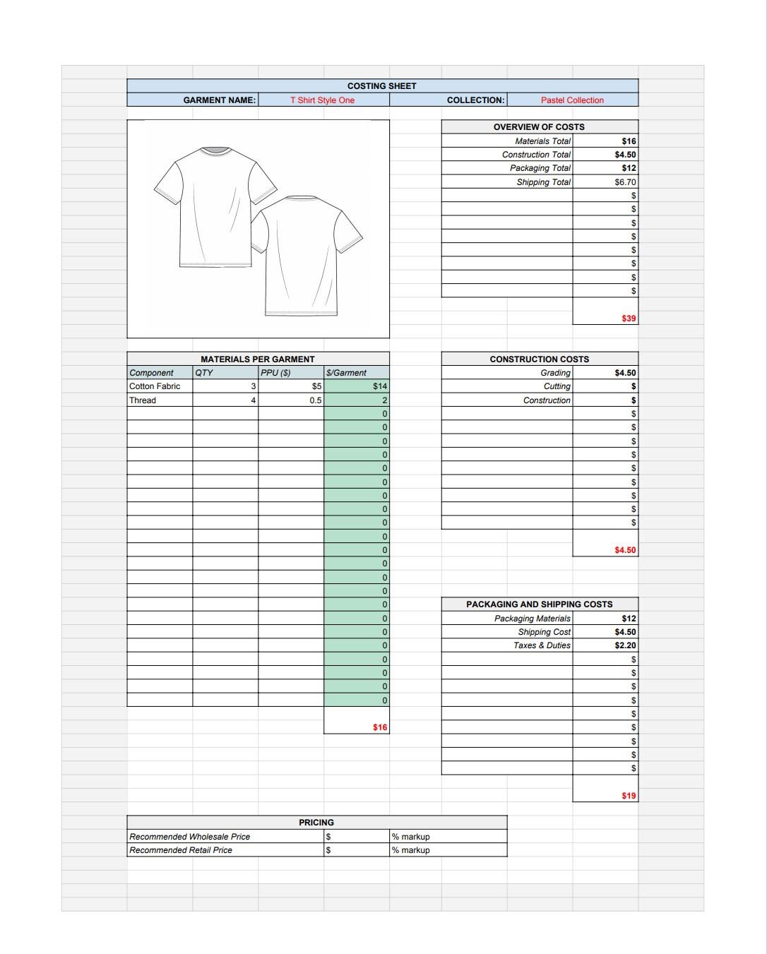 Custom Excel Tech Pack - Detailed Tech Pack With Custom Technical ...