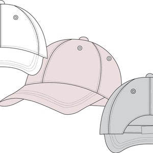 Cap Technical Drawing - Fashion Flat - Etsy