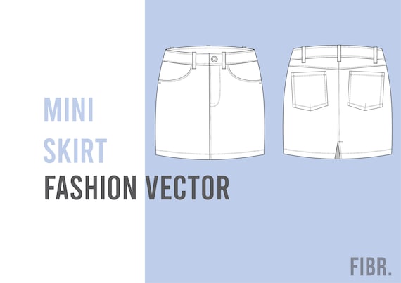 Fashion Template Mini Denim Skirt | Etsy