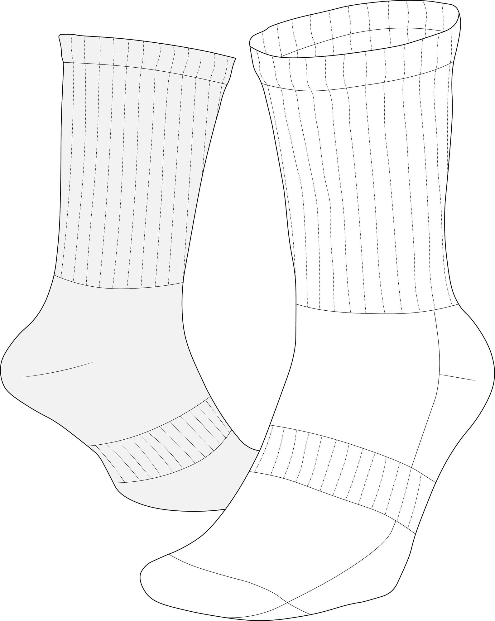 Tube Socks Technical Drawing - Fashion Flat - Etsy
