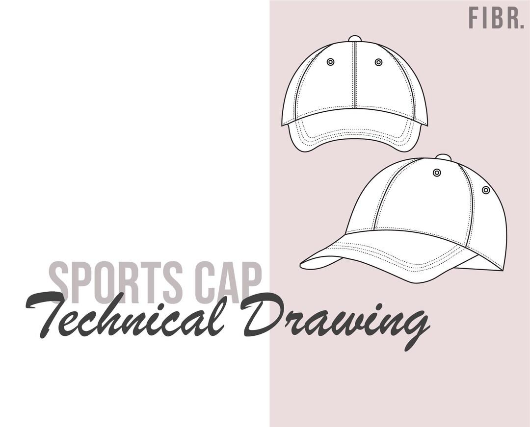 Cap Technical Drawing - Fashion Flat - Etsy