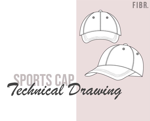 Cap Technical Drawing Fashion Flat | Etsy