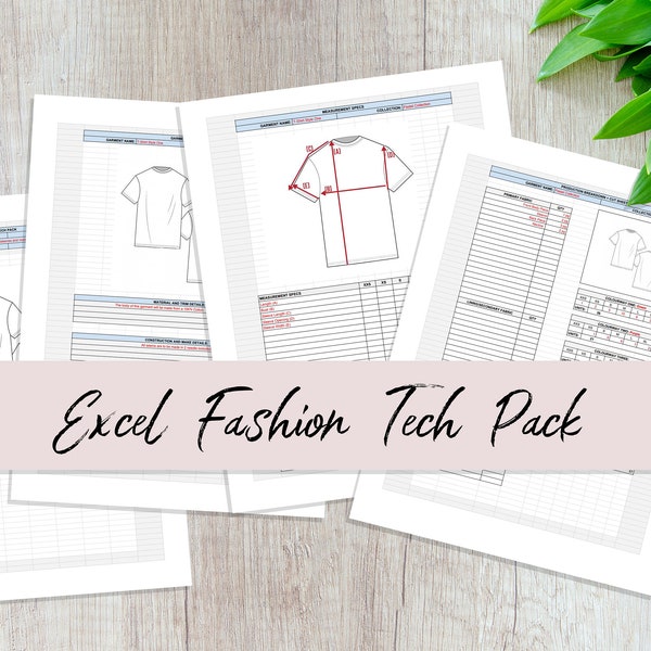 Excel Tech Pack Template - Etsy