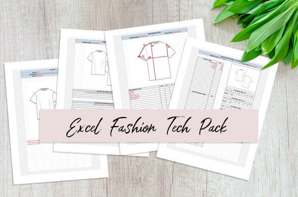 Complete Tech Pack Excel Template for Apparel Industry Fashion ...