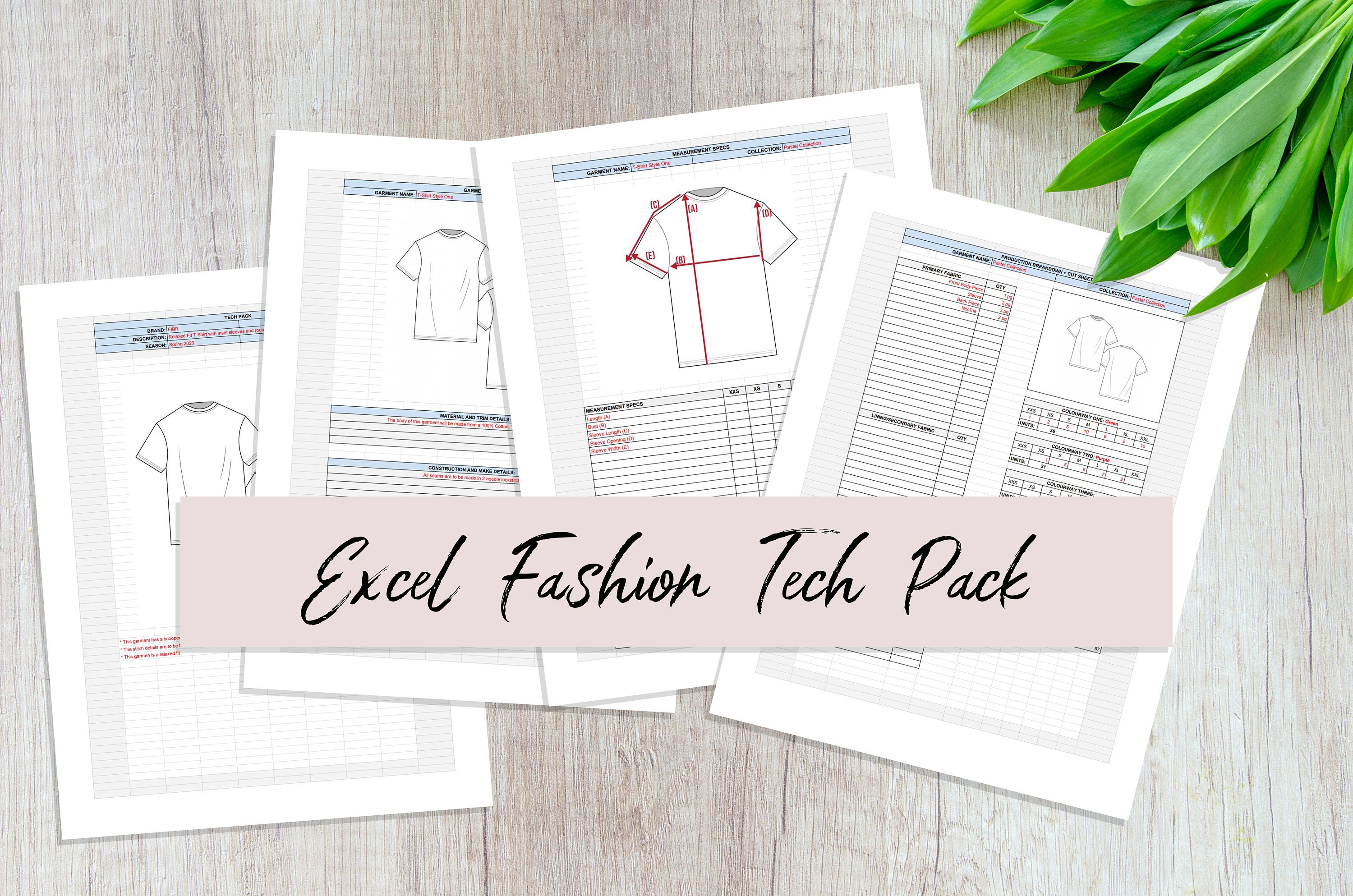 Excel Tech Pack Template - Fashion Template - Etsy