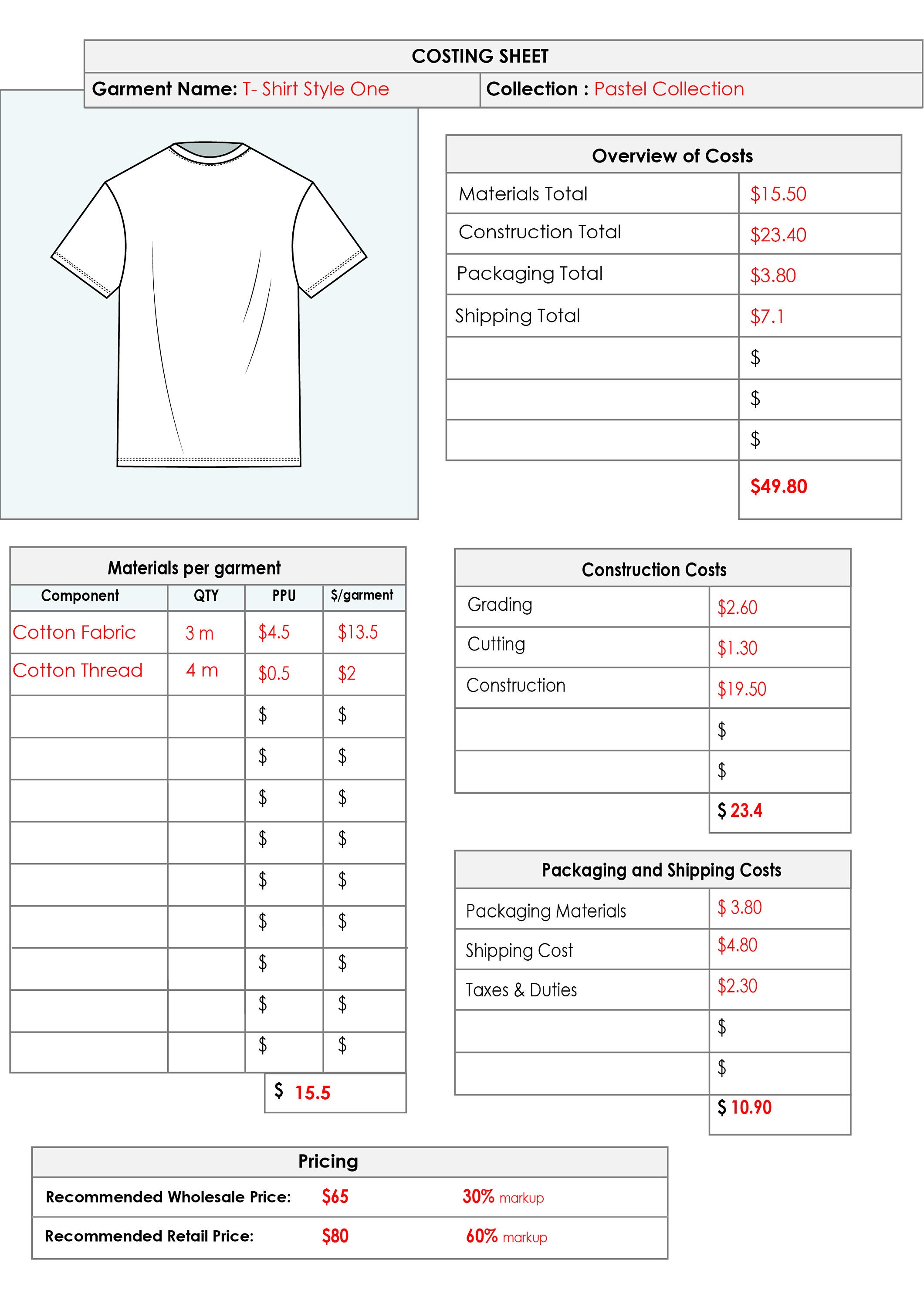 Tech Pack Template Download Printable Templates