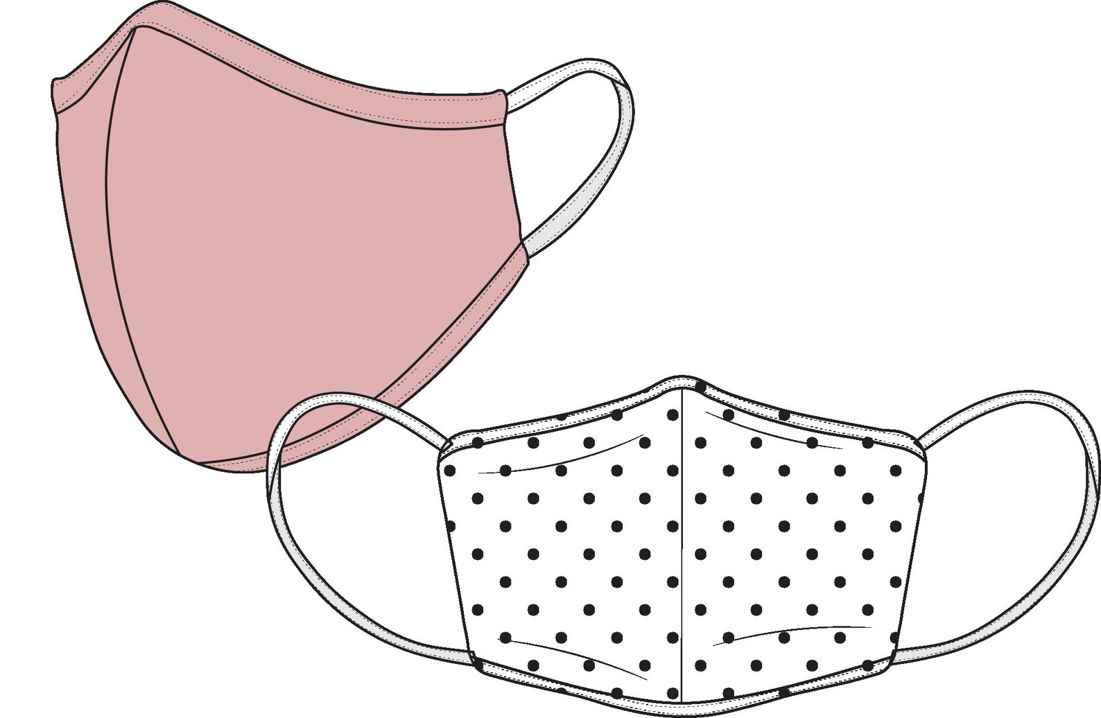 Face Mask Technical Drawing - Face Mask Template - Etsy