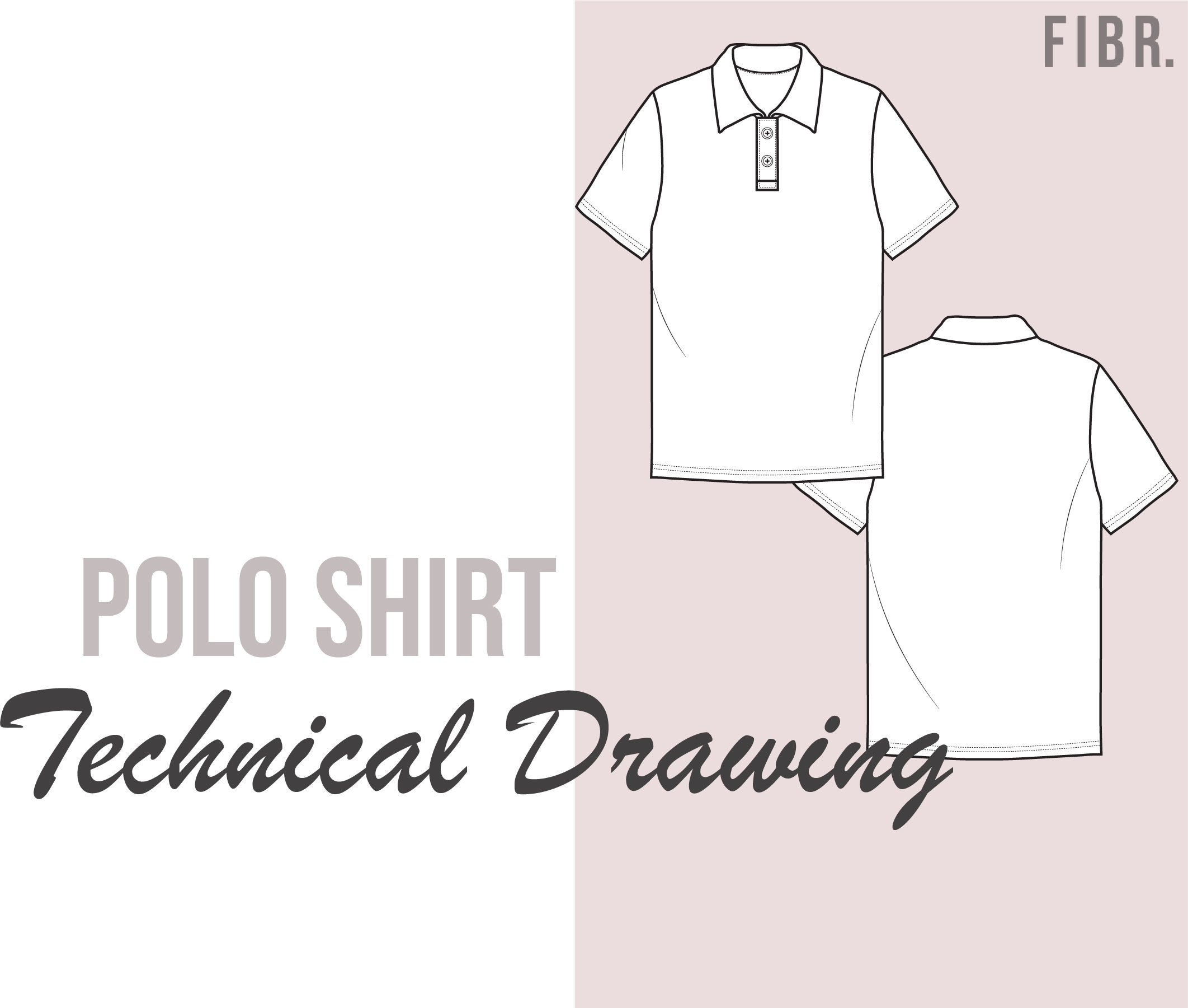 Polo Shirt Fashion Flat - Technical Drawing Download - Etsy UK