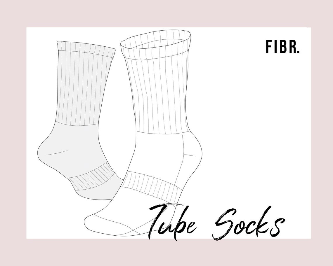 Tube Socks Technical Drawing - Fashion Flat - Etsy