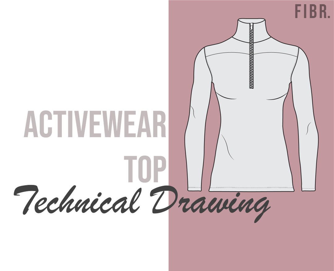 Activewear Technical Drawing - Fashion Vector - Etsy