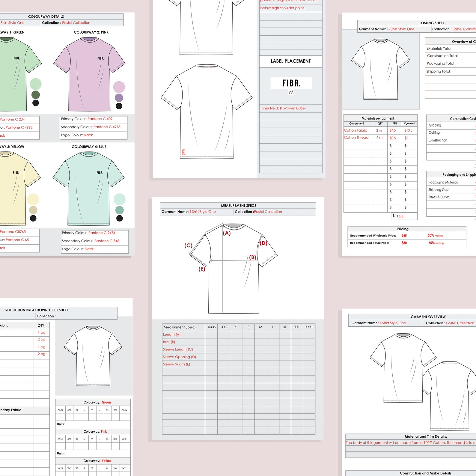 Tech Pack and 5 Technical Drawings Bundle - Etsy