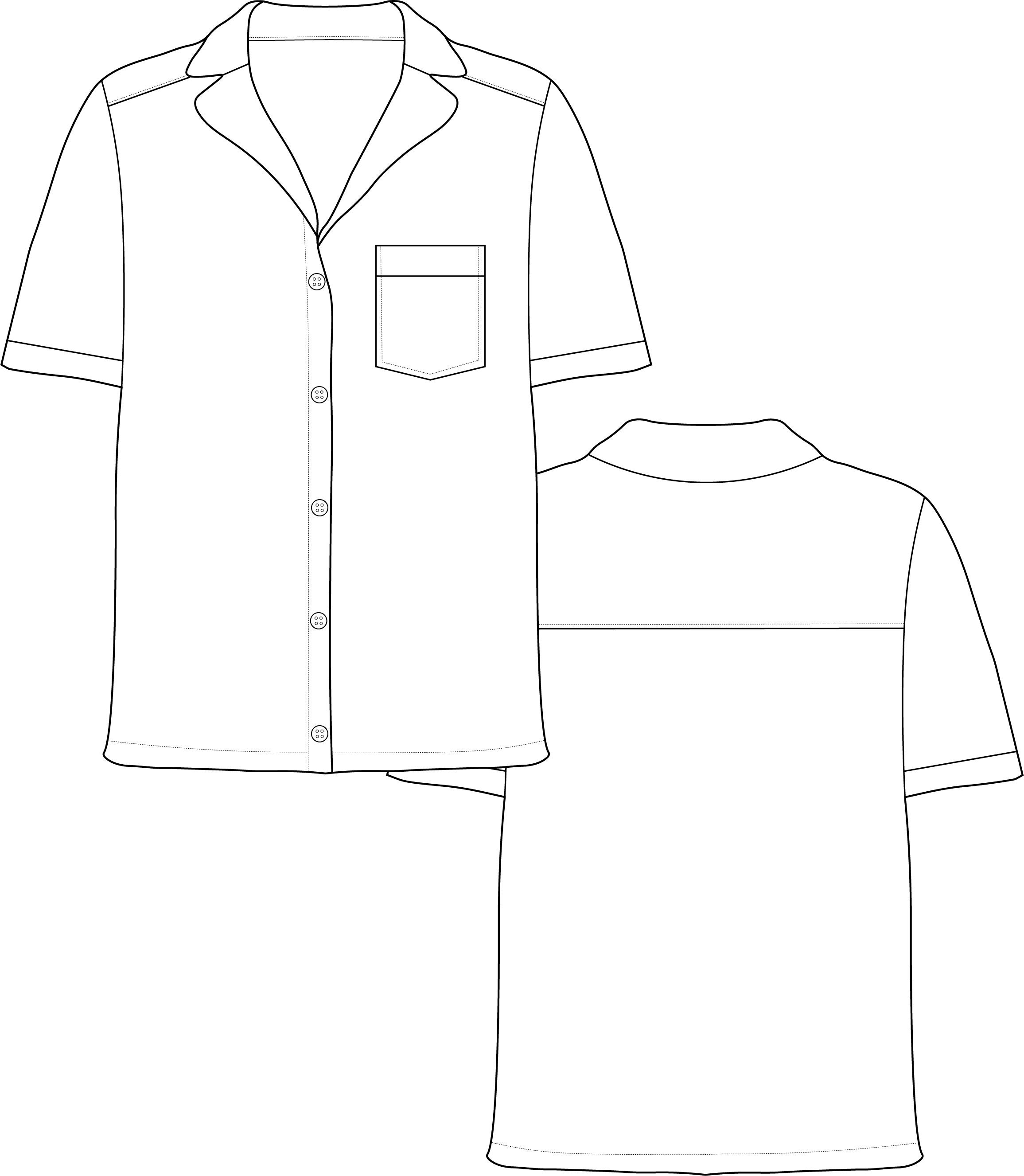 Pajama Top- PJ Shirt Technical Drawing - Etsy
