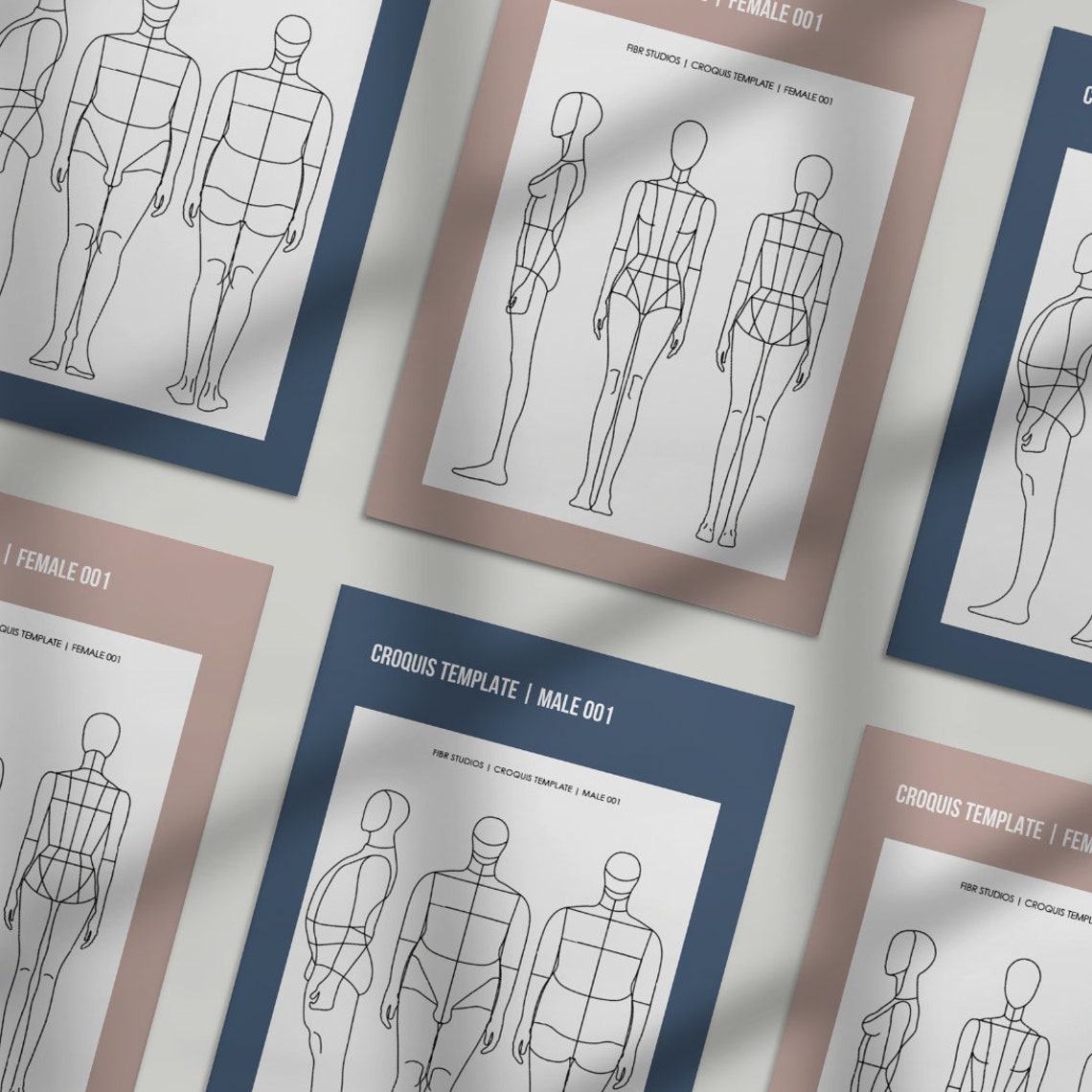 Fashion Croquis Templates - 6 Bodyshapes for Download - Etsy