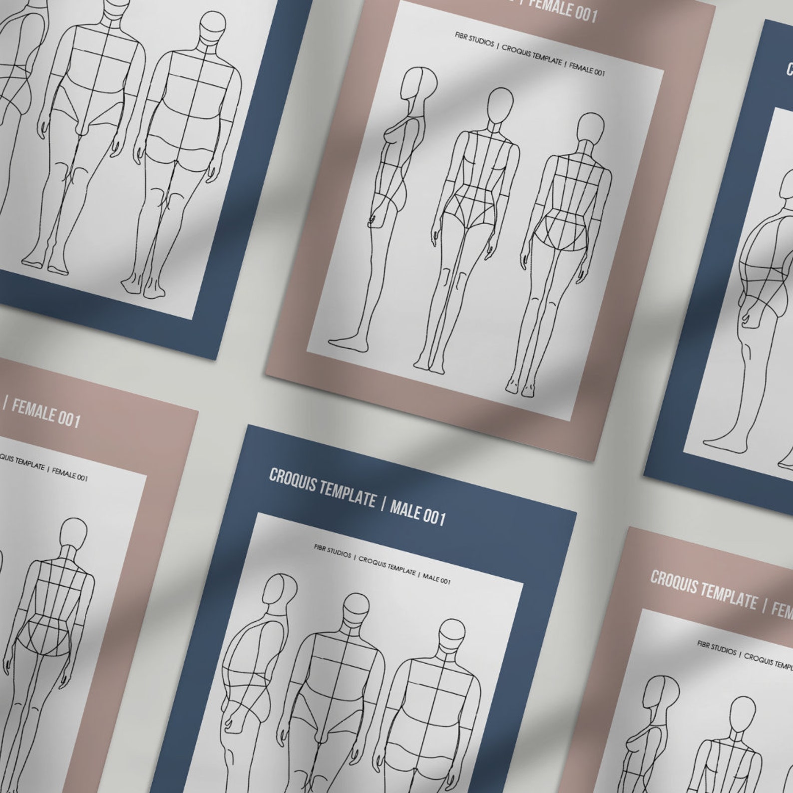 Fashion Croquis Templates - 6 Bodyshapes for Download - Etsy