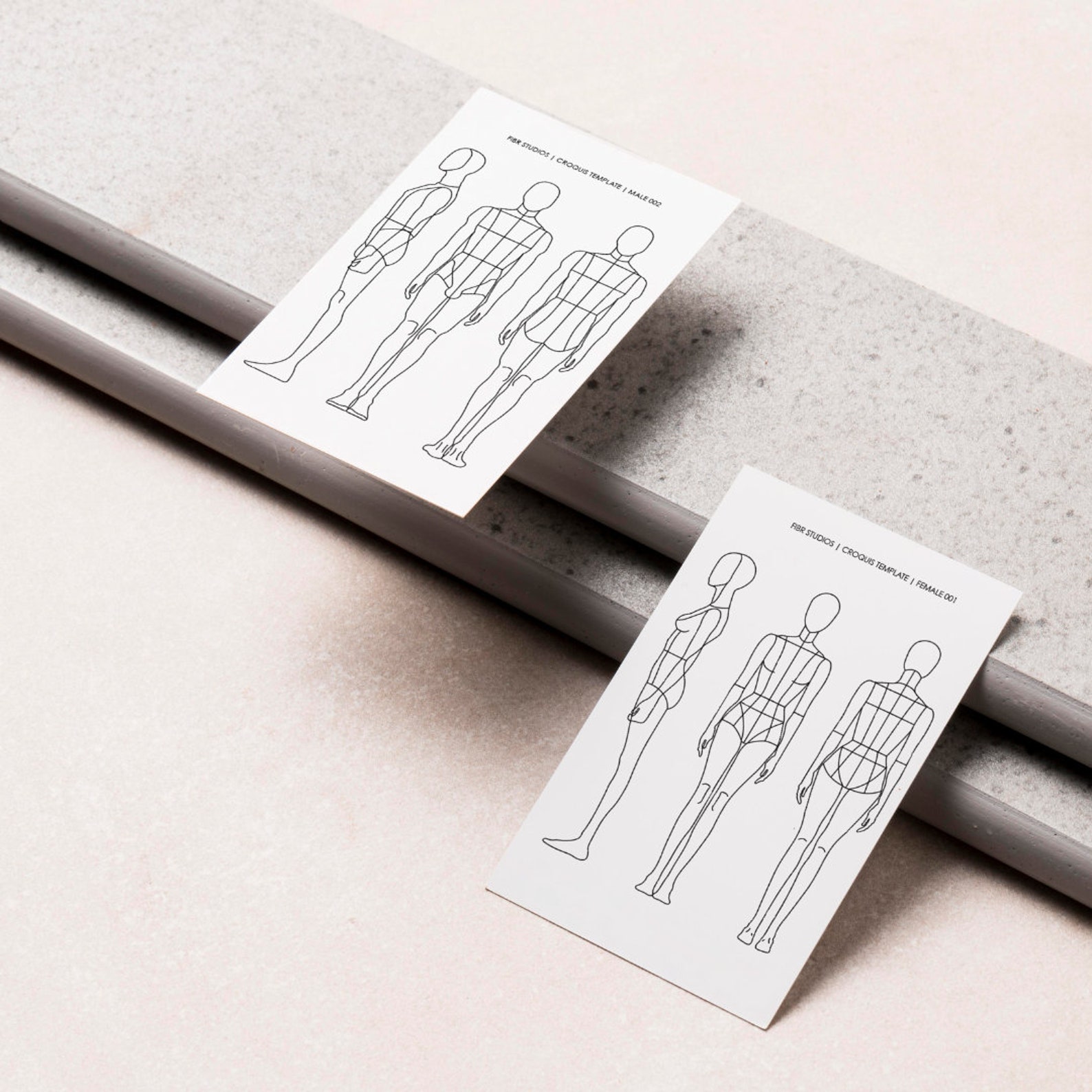 Fashion Croquis Templates - 6 Bodyshapes for Download - Etsy