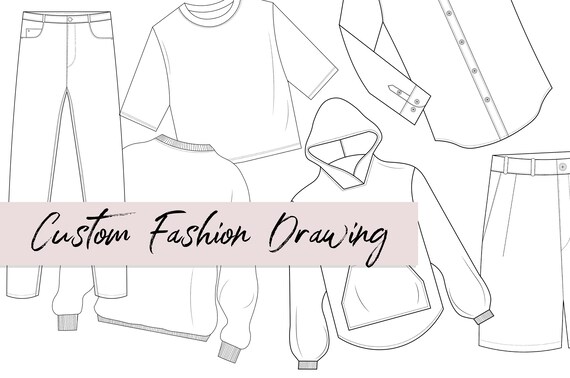 Custom Fashion Technical Drawing Made to Order | Etsy