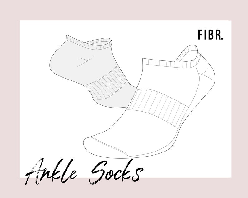 Unisex Ankle Socks Technical Drawing - Fashion Flat - Etsy Canada