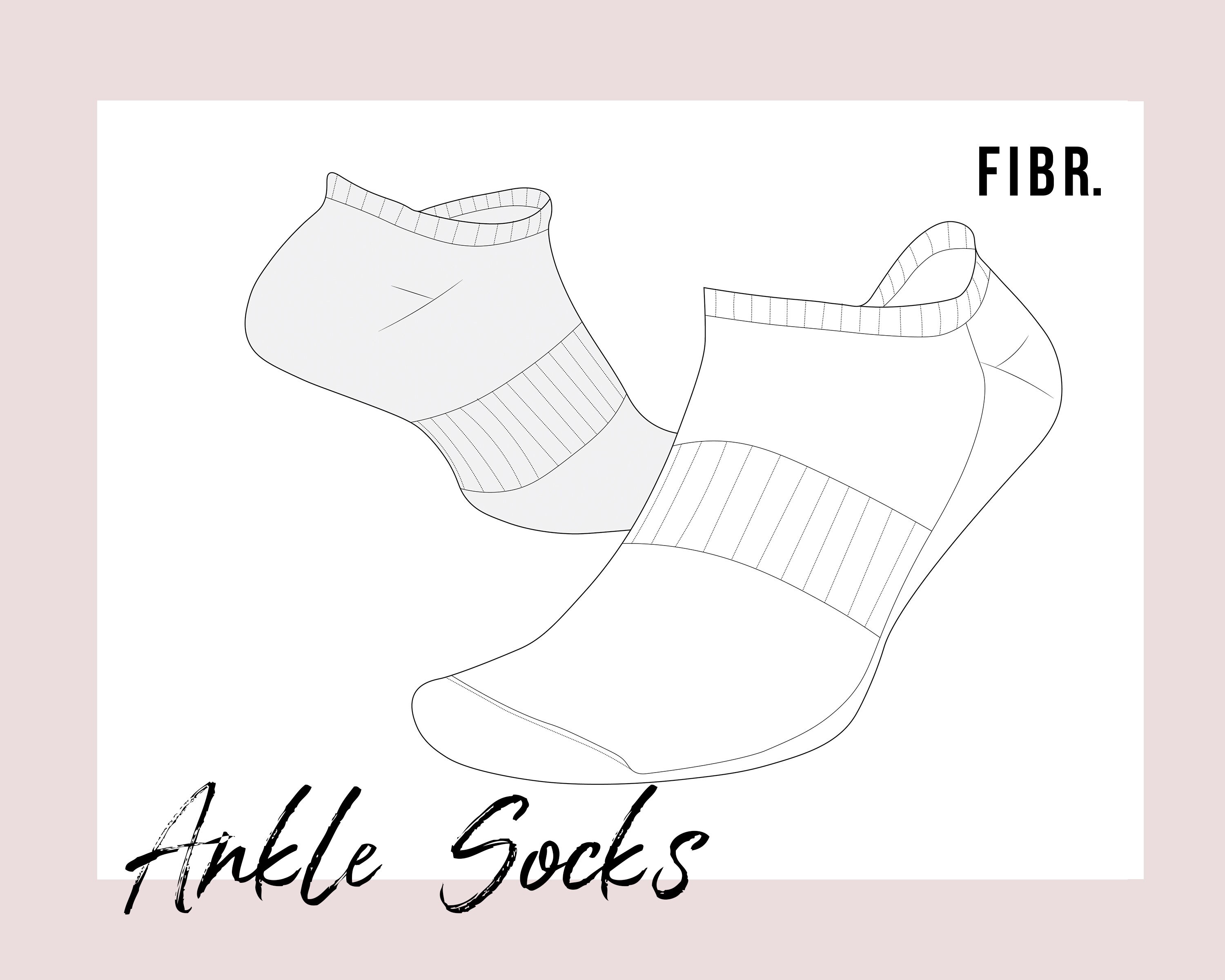Unisex Ankle Socks Technical Drawing - Fashion Flat - Etsy Canada