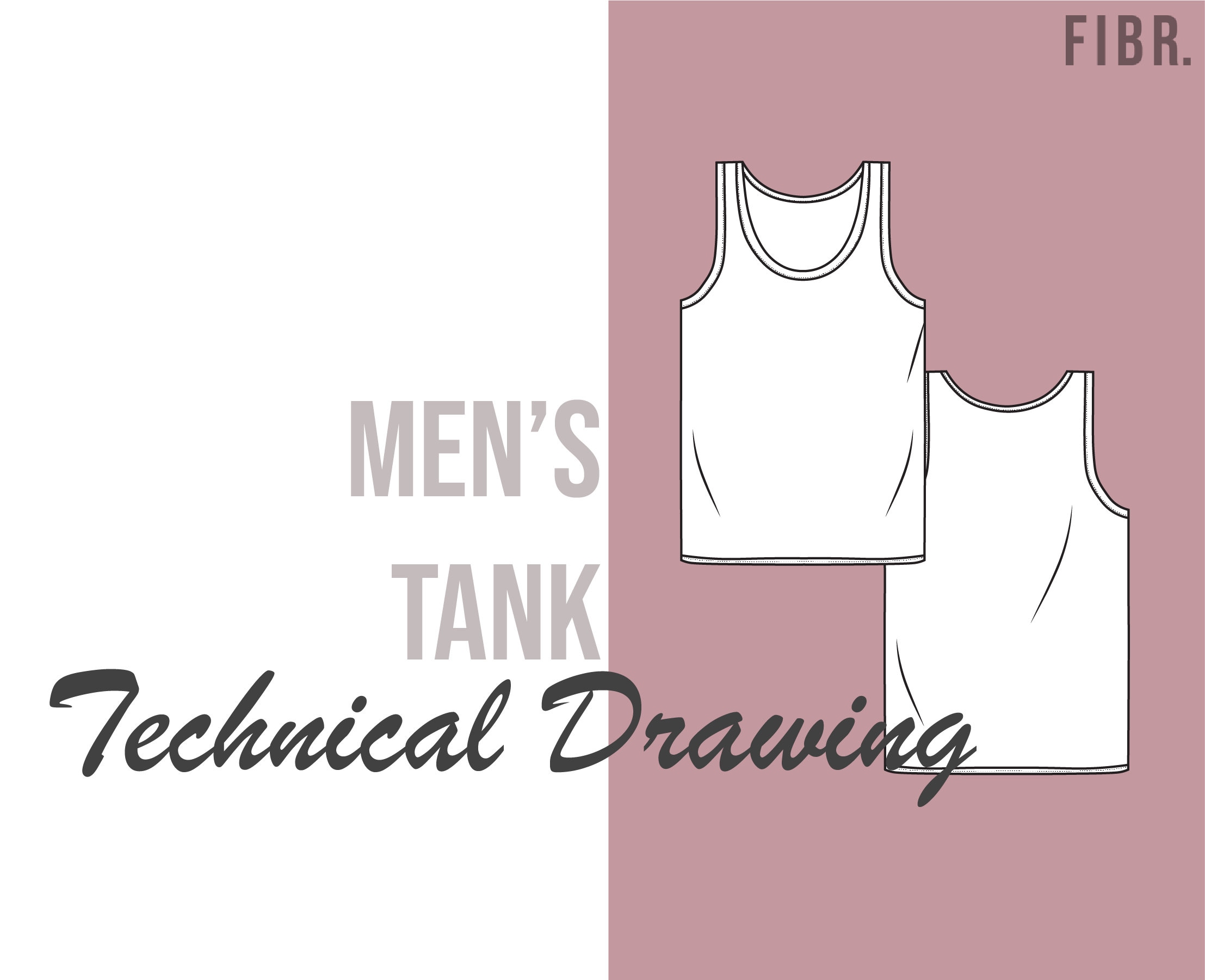 Men's Tank Technical Drawing - Fashion Flat - Etsy