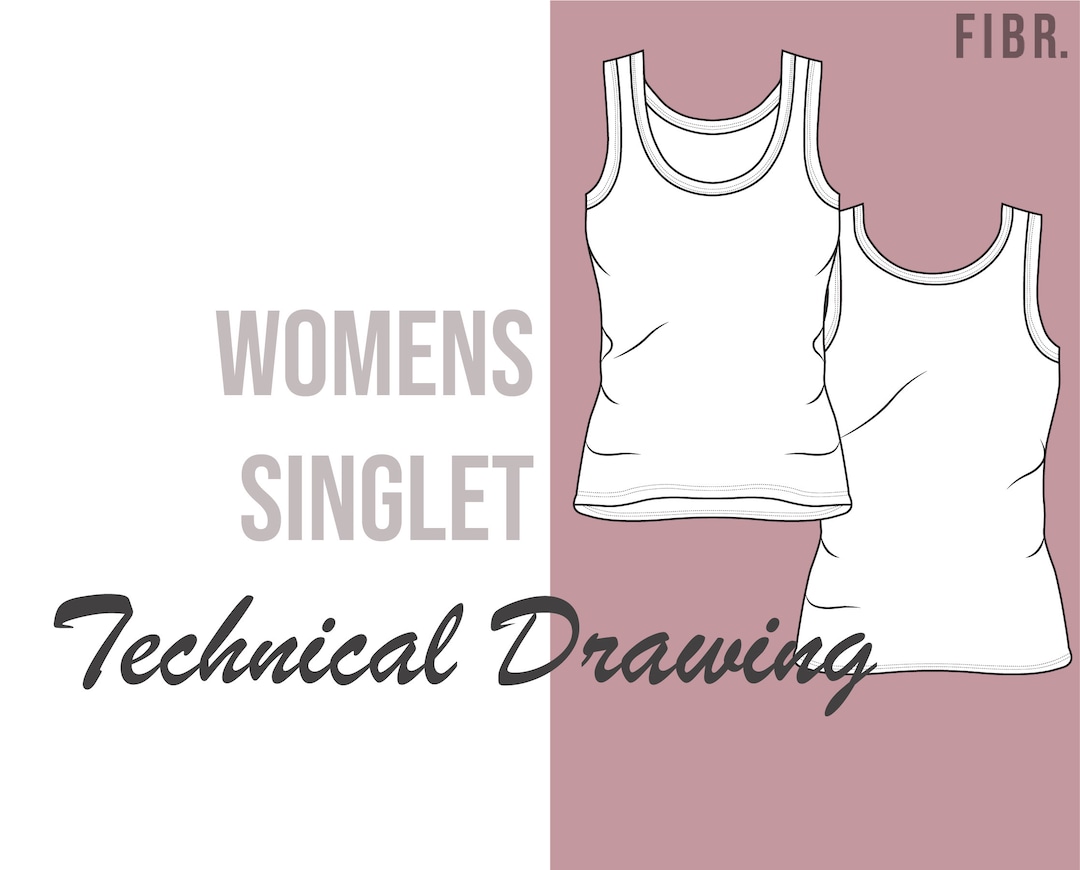 Women's Singlet - Technical Drawing - Etsy