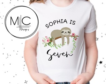 Girls Sloth Shirt | Etsy