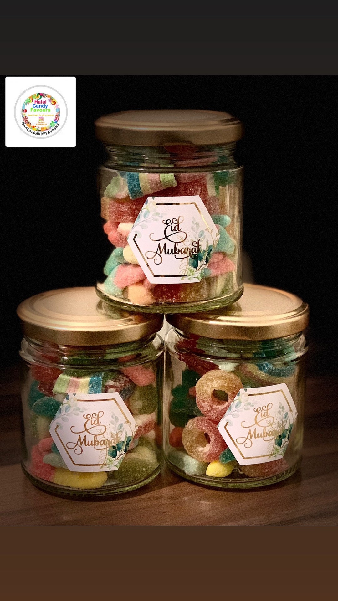 Halal Sweet Jars 190ml With Eid Mubarak Stickers Great - Etsy UK
