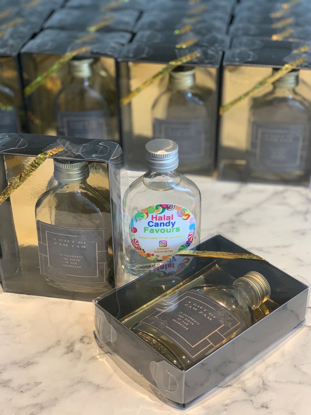 Sunnah Favour Boxes - Small Box - Zamzam Bottle With Tasbee, Rectangle ...